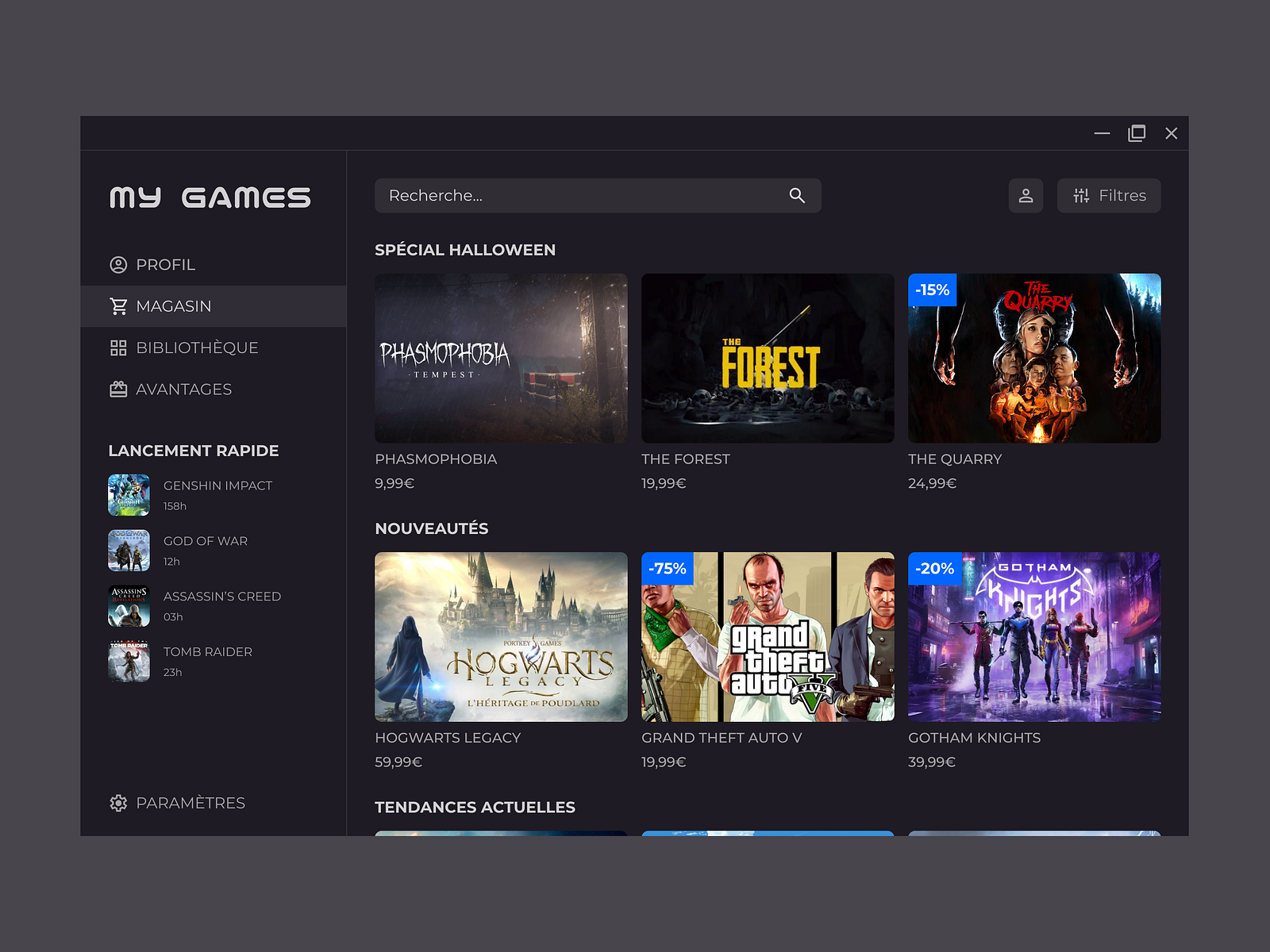 Launcher my games by Mallaury TRIOLET on Dribbble