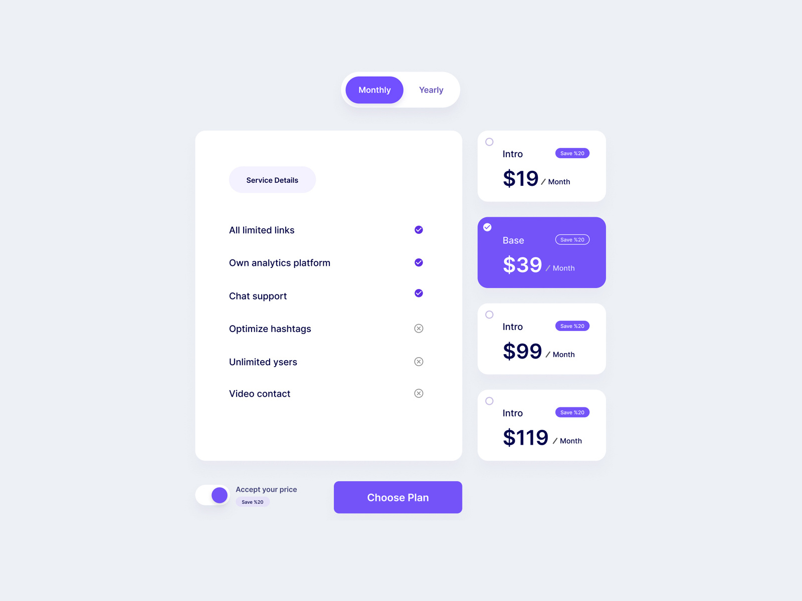 Clean and Modern Pricing Table UI Design Elements by Jahid_uiux on Dribbble Clean and Modern Pricing Table UI Design Elements by Jahid_uiux on Dribbble