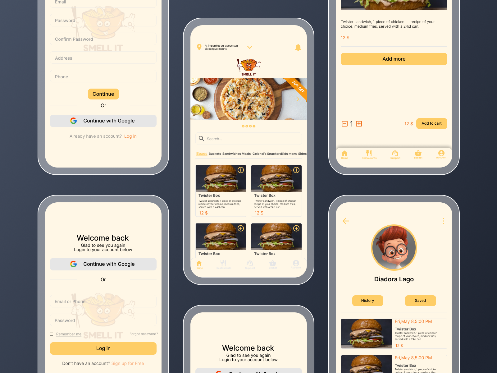 Restaurant app design by Mahedi Hasan on Dribbble