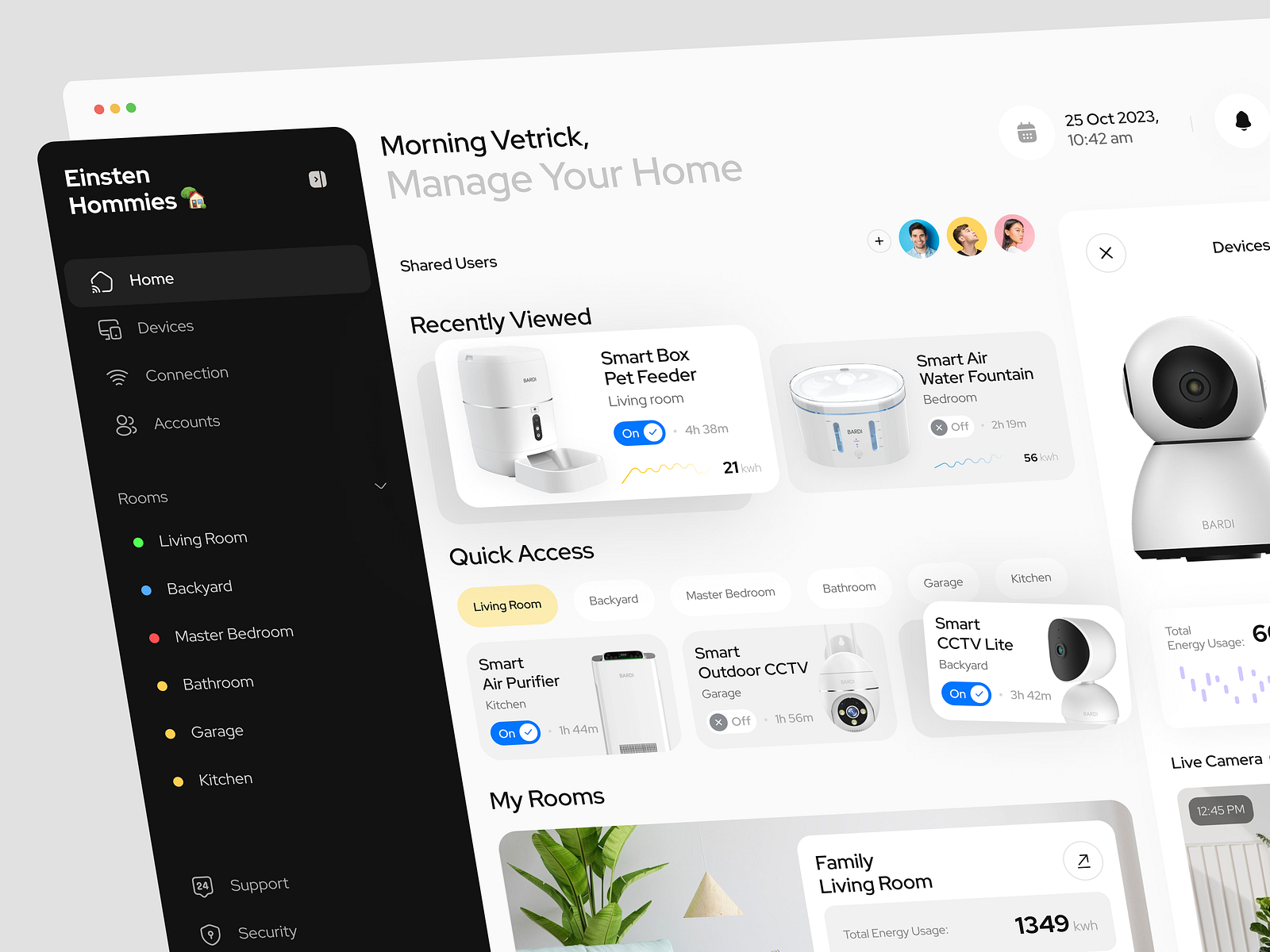 Smart Home Dashboard by Vetrick Wilsen for Orenji Studio on Dribbble