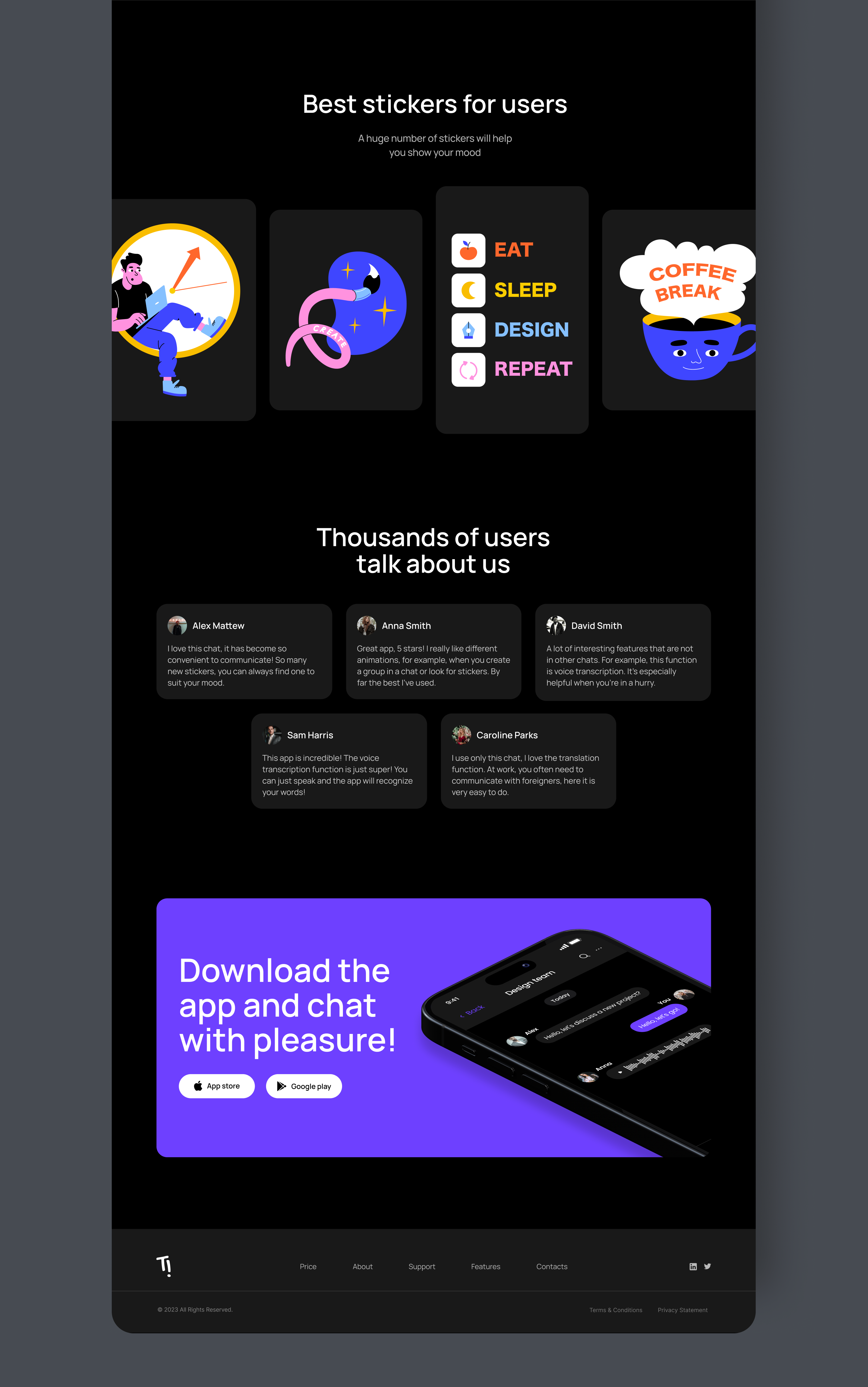 Tappa! - Promotional landing page design for the messenger app by ...