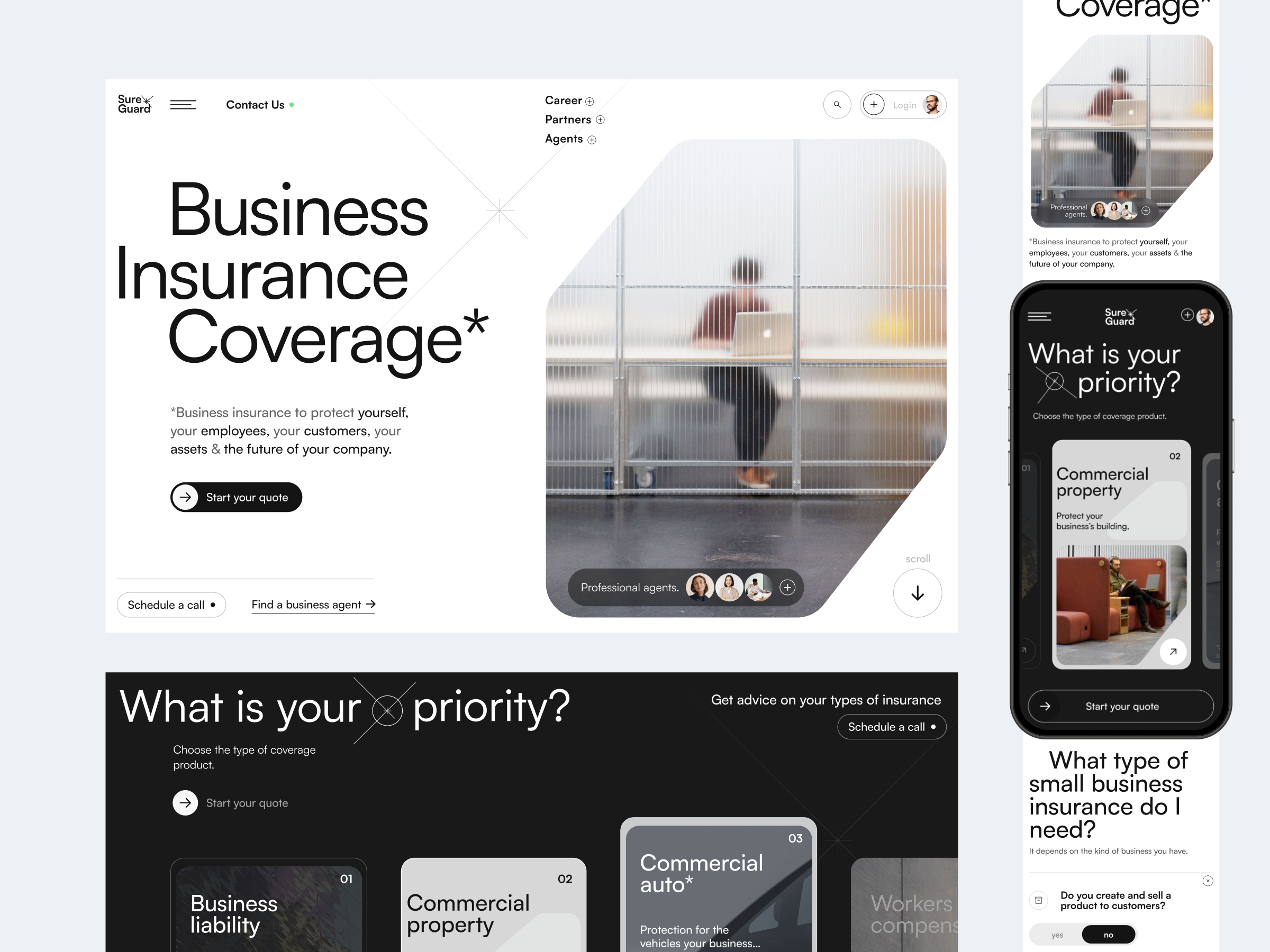 Business Insurance Landing Page by Levi Wilson for QClay on Dribbble