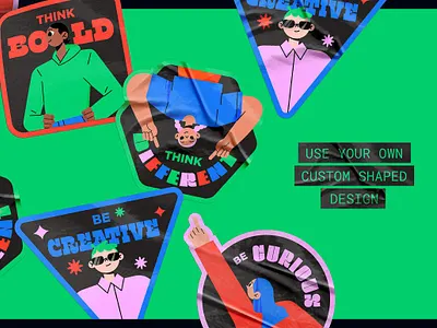 Custom Shape Sticker Mockup designs, themes, templates and downloadable ...