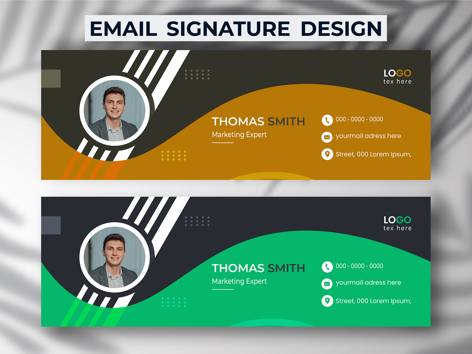 Colorful Email Signatures Template Vector Design. by ABDAL HUSEN on ...