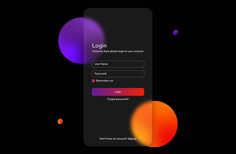 Glassmorphism Login Page by Prabhu on Dribbble