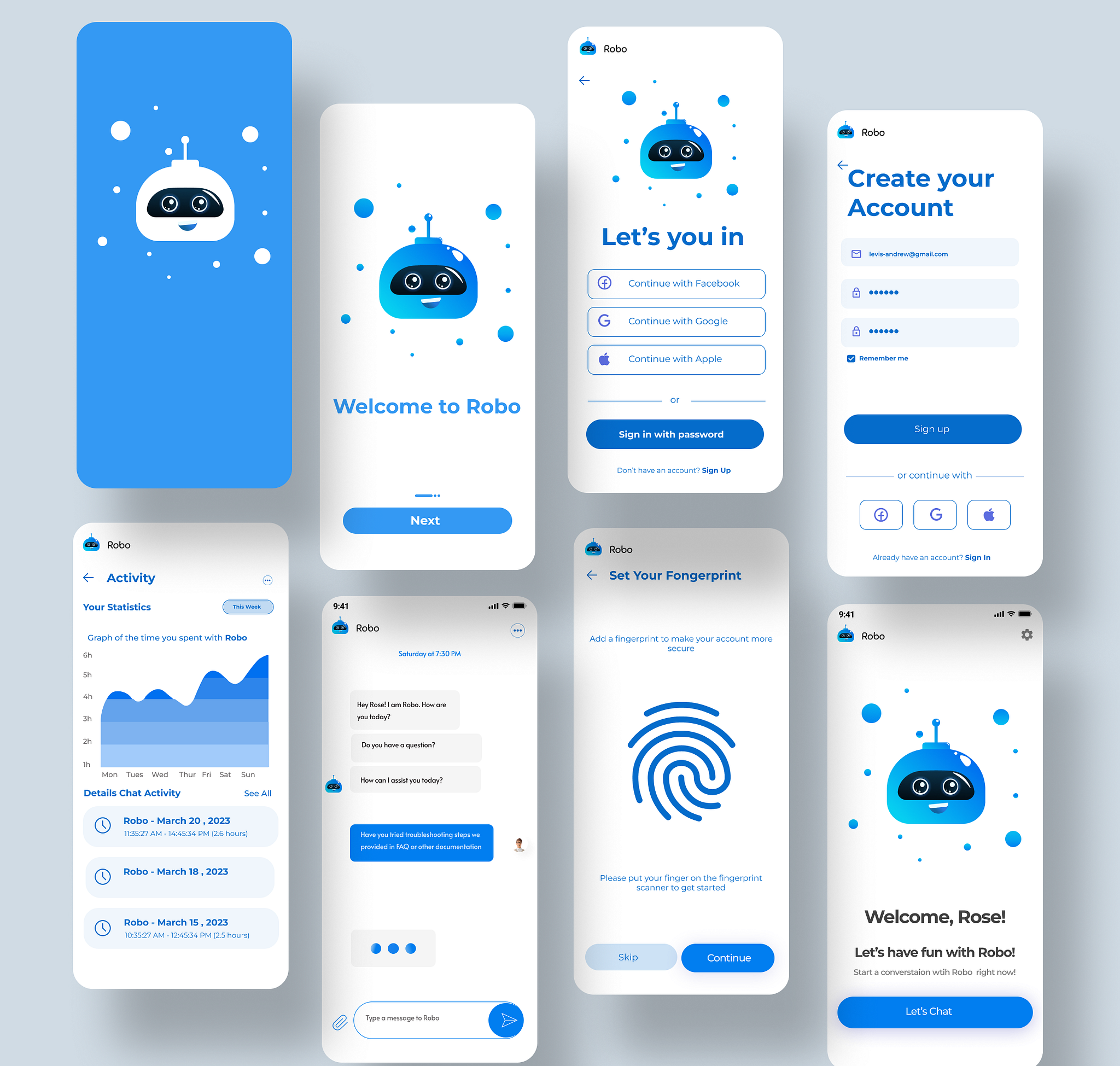 Chatbot app UI Design Figma by Saba Designs on Dribbble