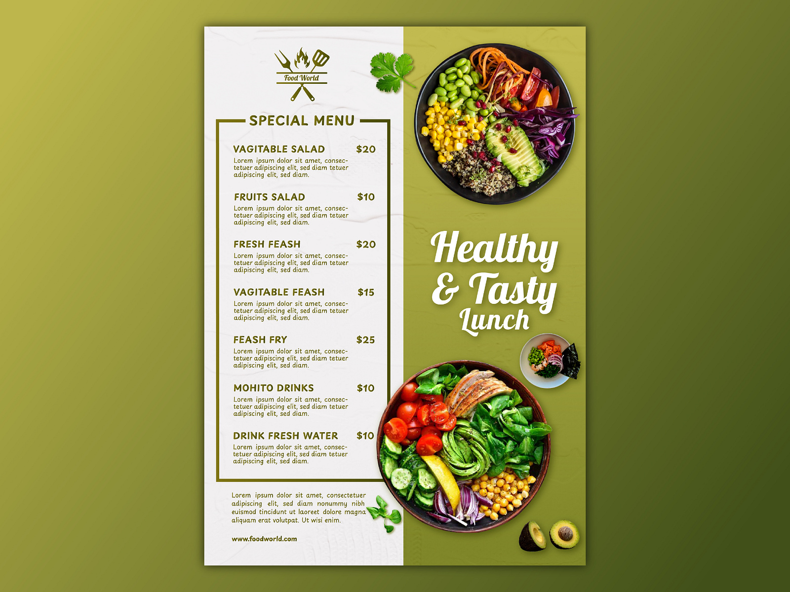 Menu Design by Md Nasim Sarower on Dribbble