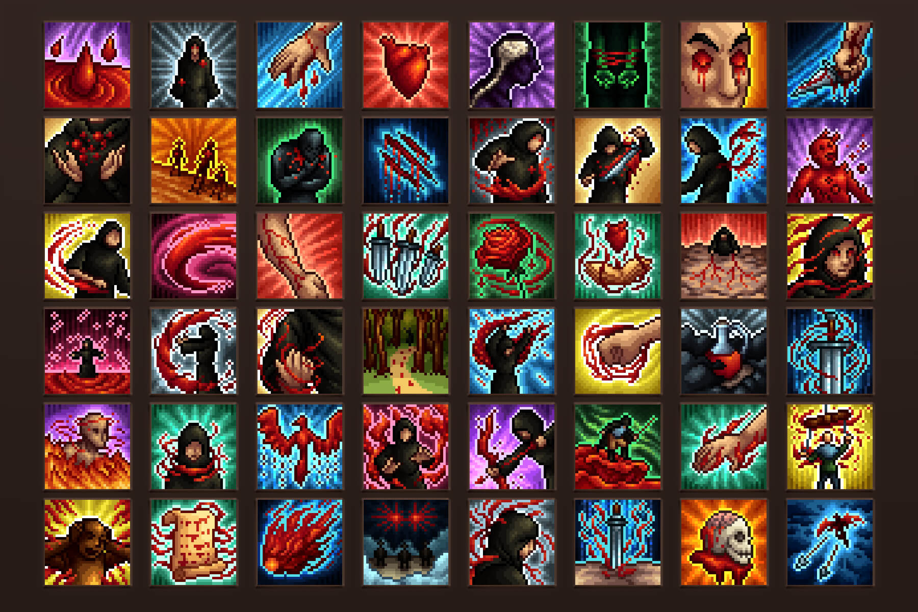 Blood Mage Icons 32×32 Pixel Art by 2D Game Assets on Dribbble