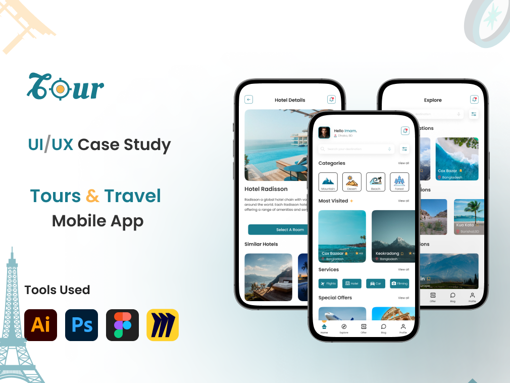 Travel App(Full Case Study) by Shohel Chowdhury on Dribbble