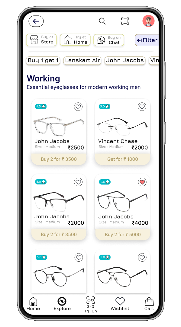 Lenskart new UI design by Arihant on Dribbble