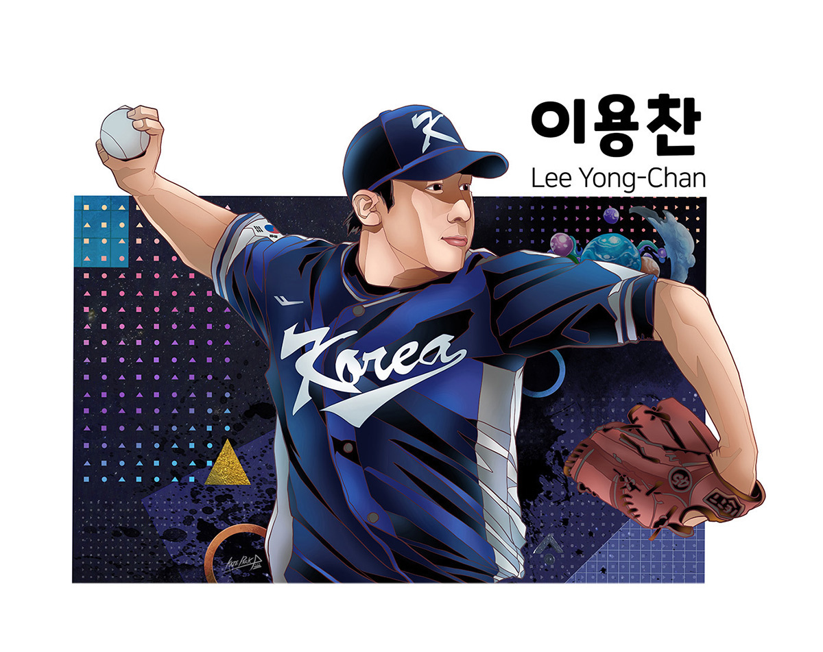 WBC x KBS artist KAZE PARK 이용찬 Lee Yong Chan 스포츠 아티스트 카제박(박승우) by KAZE PARK on Dribbble