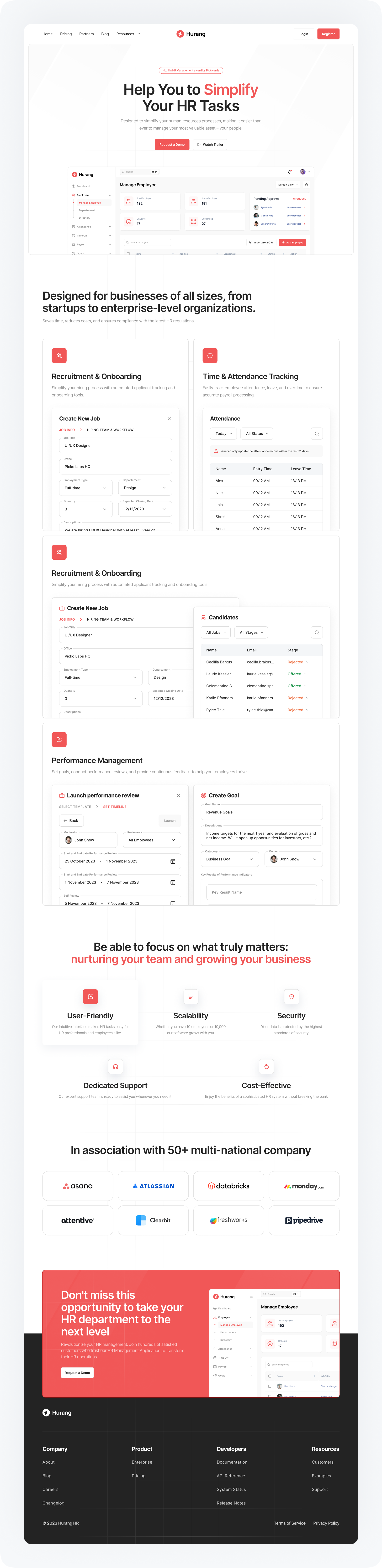 Hurang - SaaS Landing Page 💼 by Arfi Maulana on Dribbble