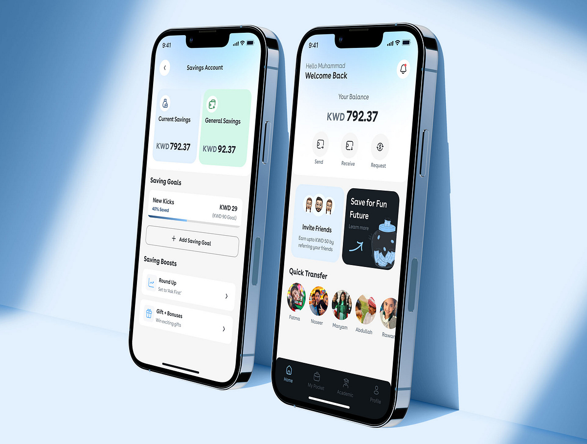 Kids Parent Banking App Design // UI Design by Talha Shafqat on Dribbble