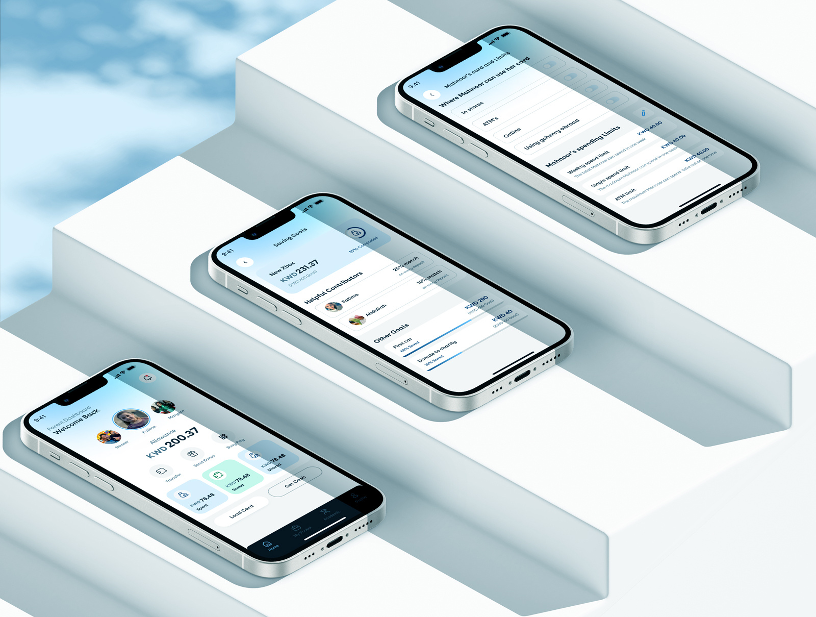 Kids Parent Banking App Design // UI Design by Talha Shafqat on Dribbble