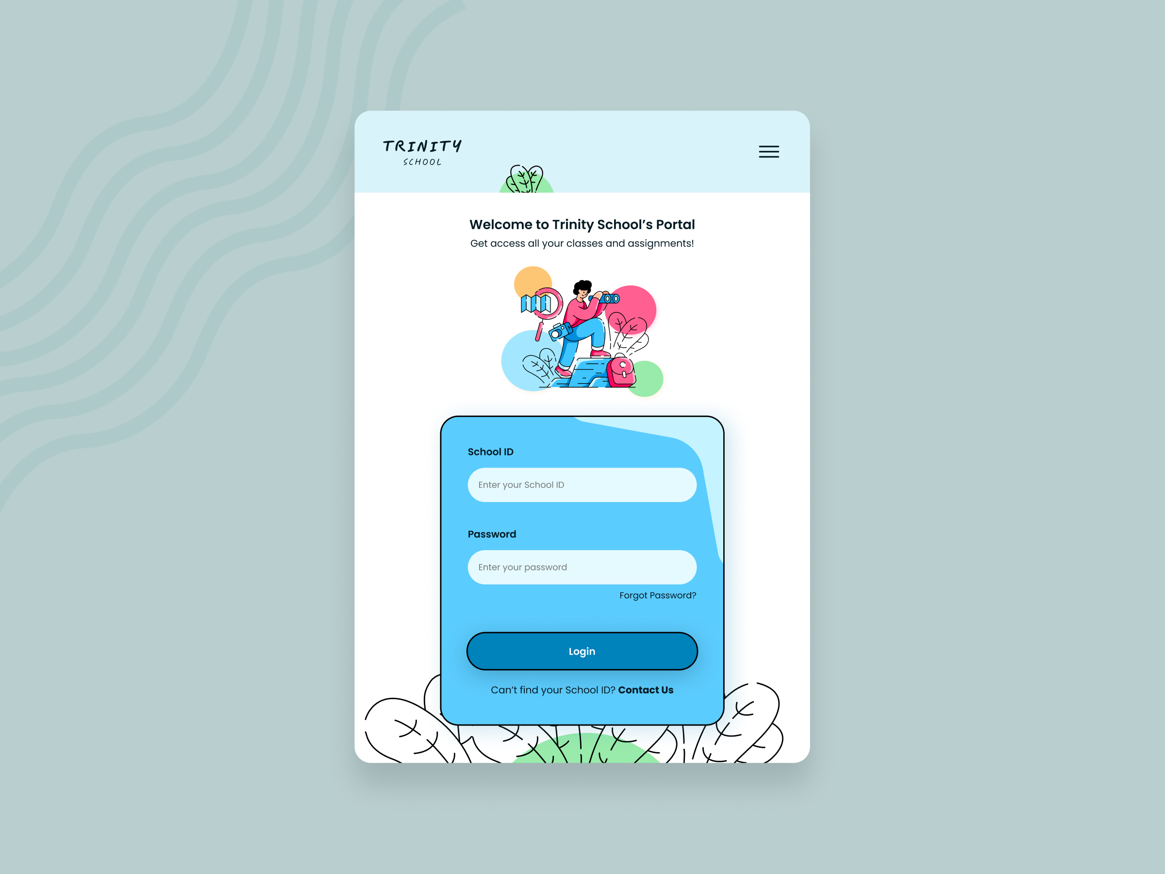 School Login Page - Responsive Web Design by Shola Jacobs on Dribbble