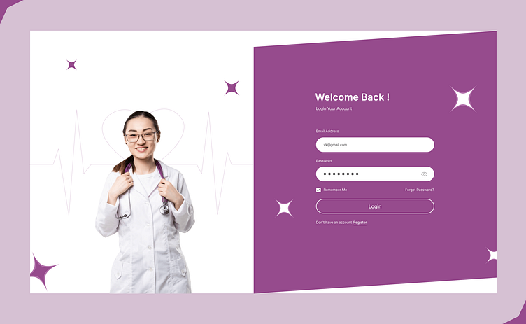 Hospital Login Page by Vishak Krishna on Dribbble