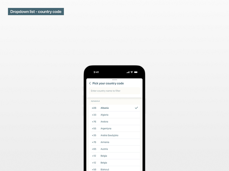 Daily UI 20 | Dropdown list with country phone codes by Konrad Kamil ...