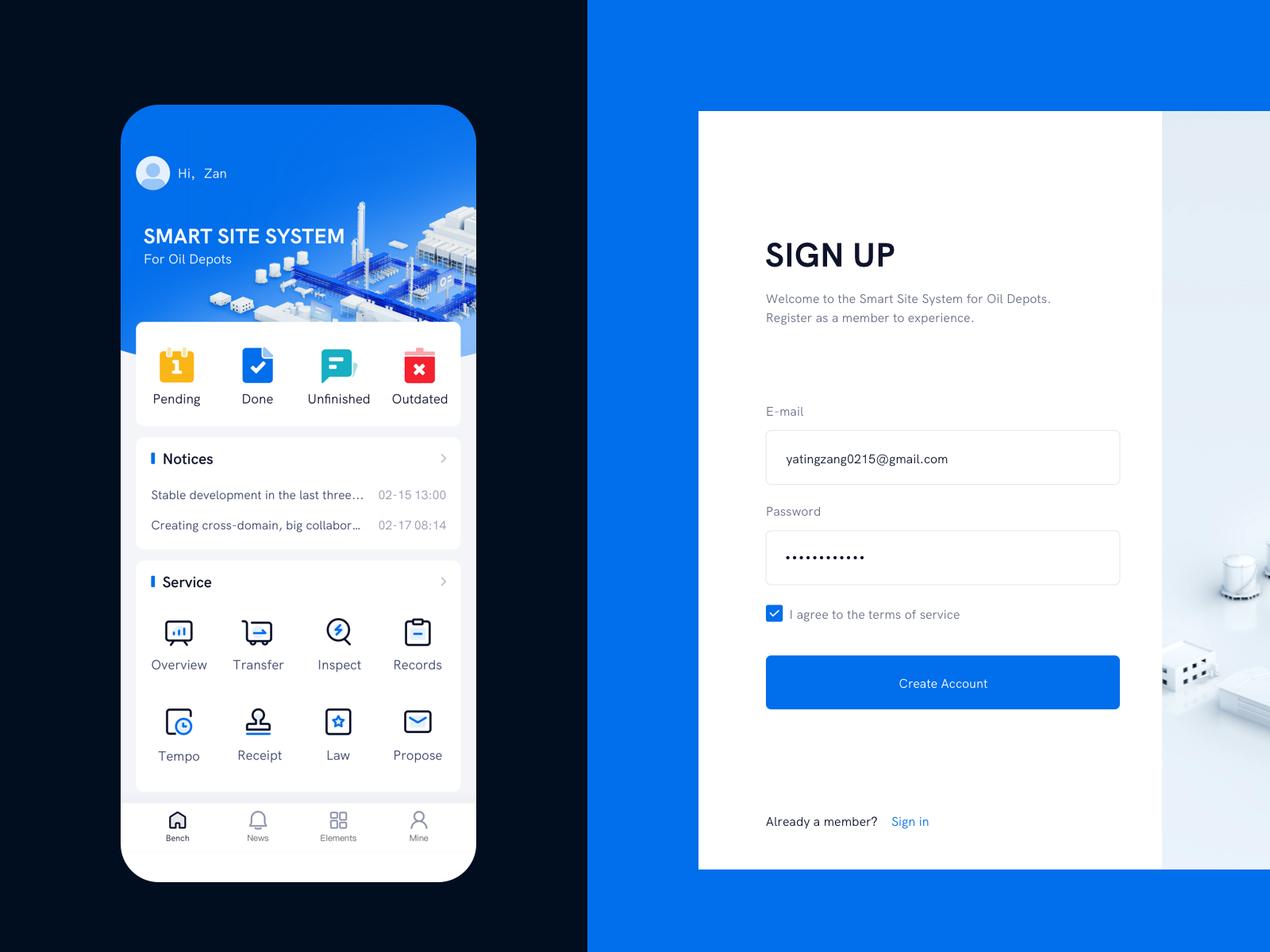 Smart Site System x Login Page by ZAN on Dribbble