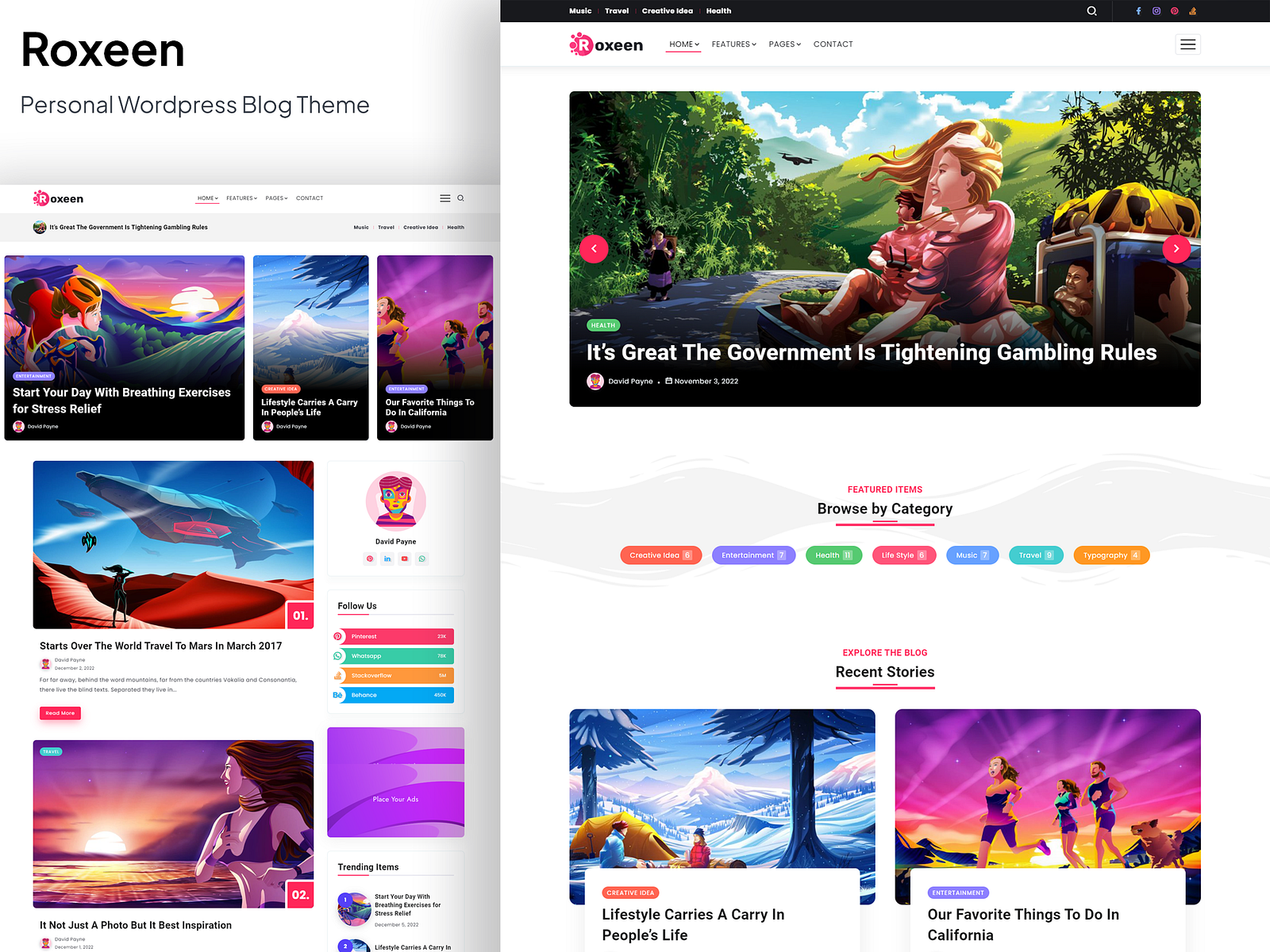 Roxeen | Personal Blog & Magazine WordPress Theme by Rivax Studio on ...
