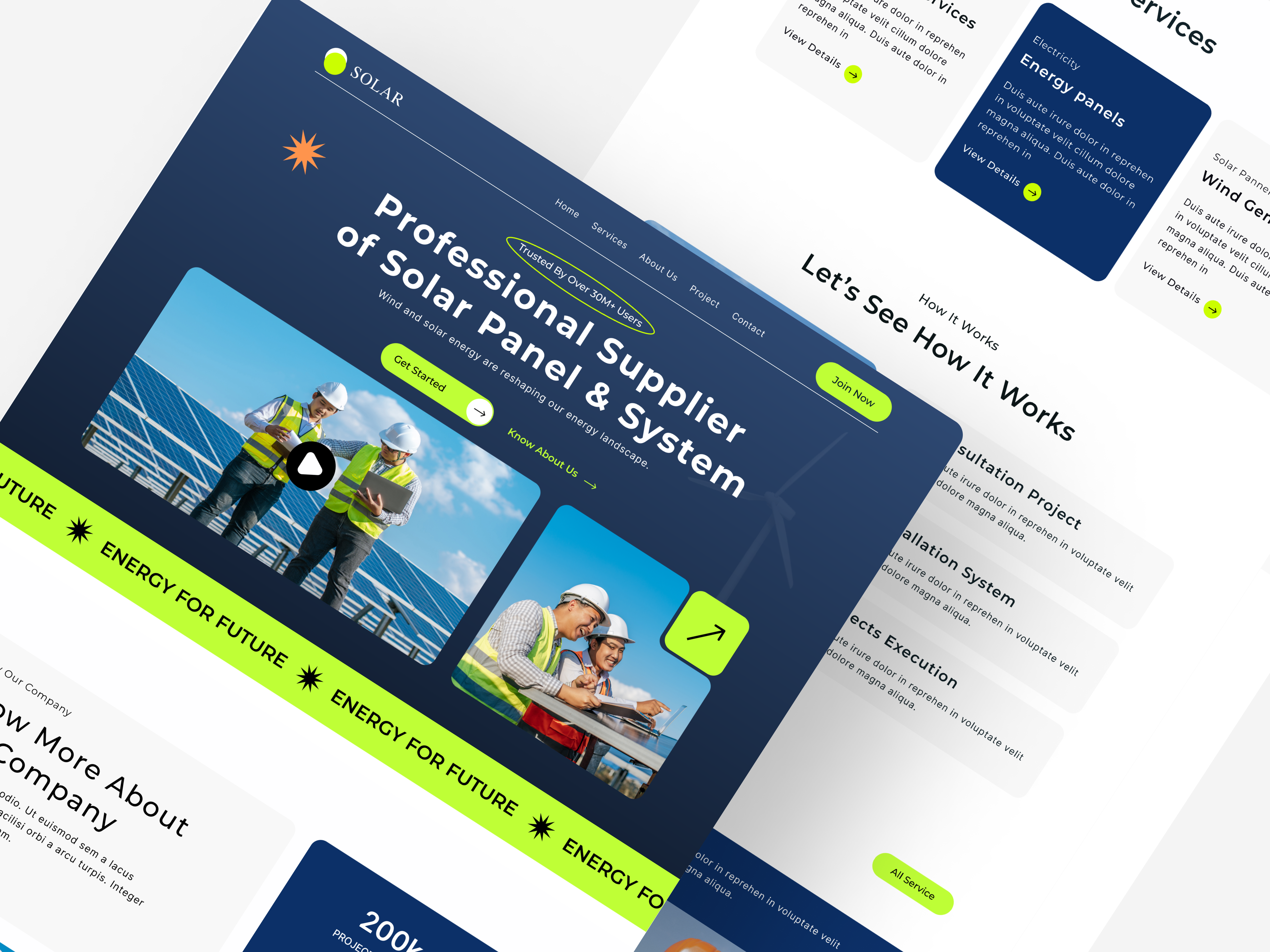 Solar Panel Website Landing Page Design by Md.Rasel on Dribbble