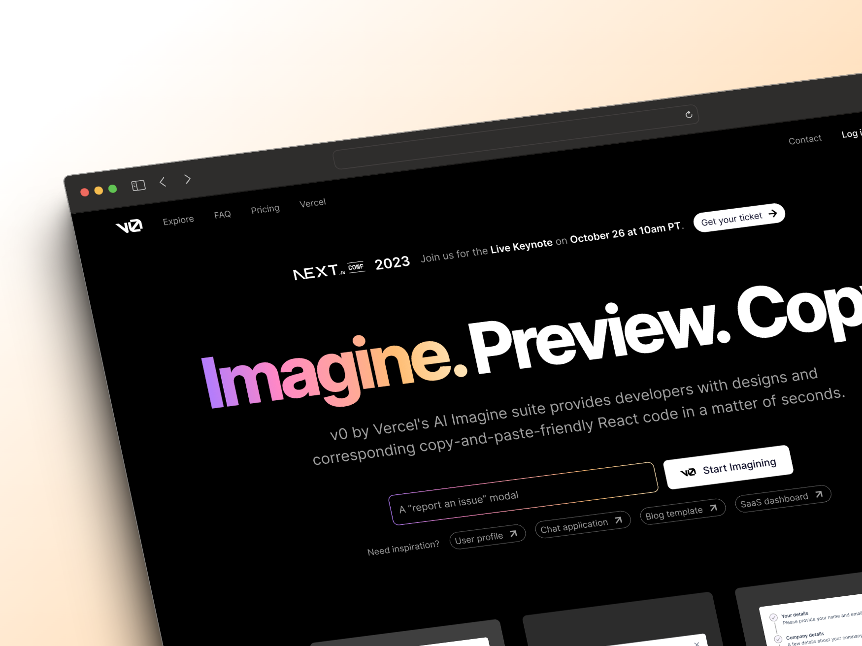 v0 by Vercel - SaaS for AI-powered generative user interfaces by ...