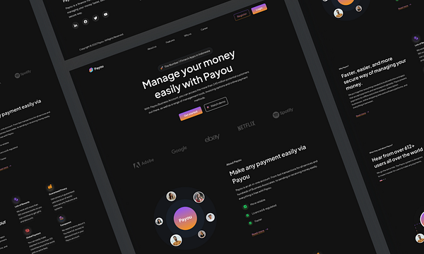 Payou Landing page concept design by Horizon on Dribbble