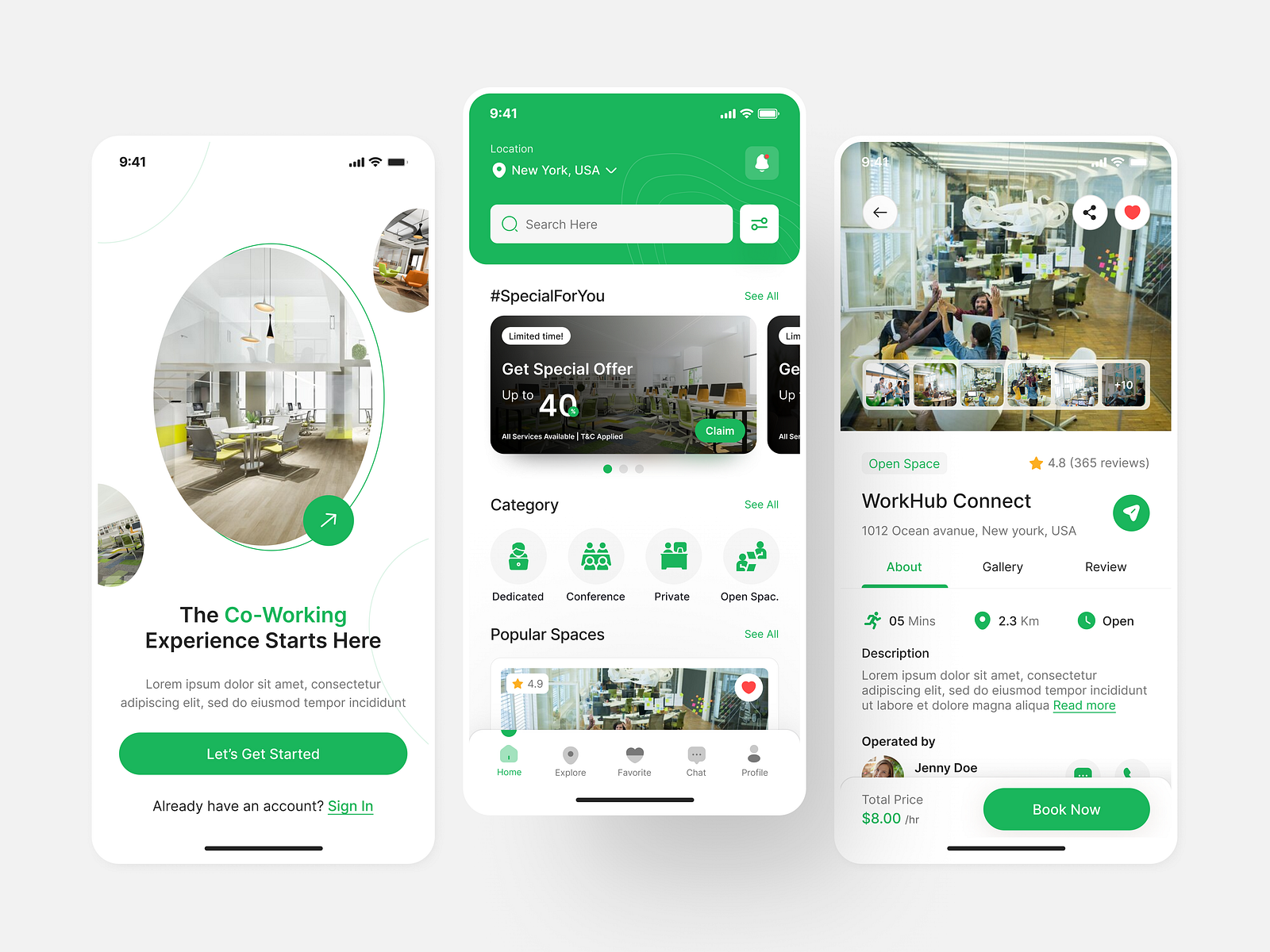 Coworking App | Co-Working Space App UI Design | UIUX Design by ...