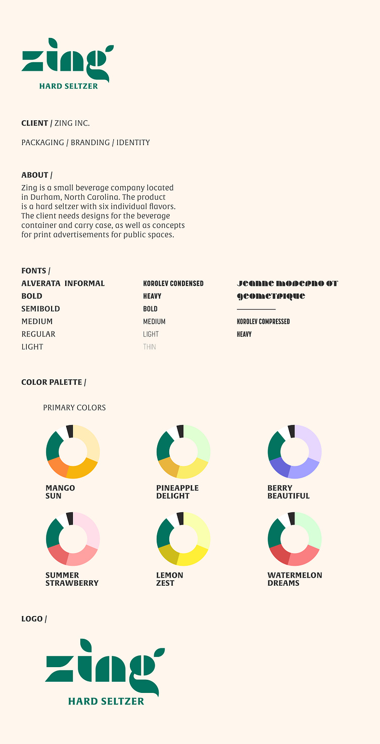 Zing Hard Seltzer/ project details by Chris Moffett on Dribbble
