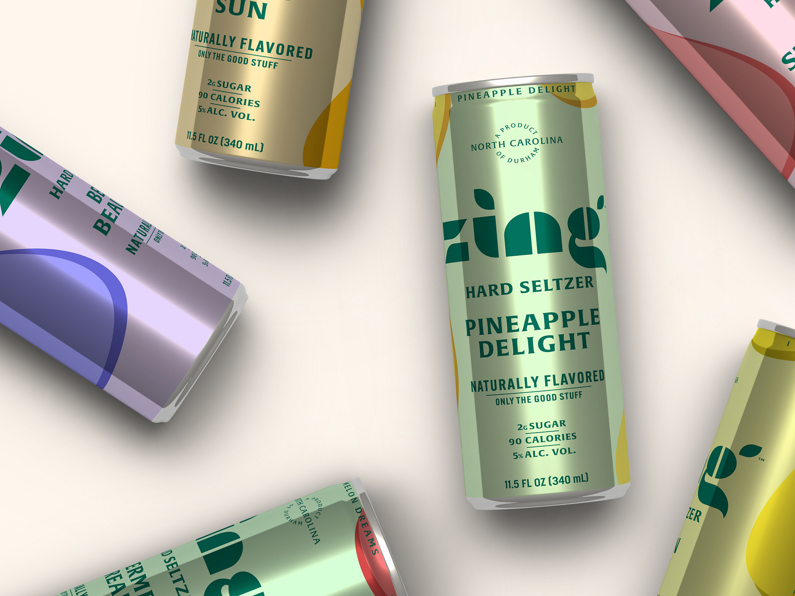 Zing Hard Seltzer/ variety render by Chris Moffett on Dribbble