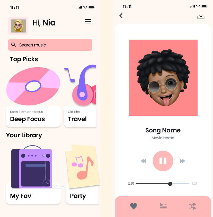 Music UI screen / Playlist by Neha Revar on Dribbble