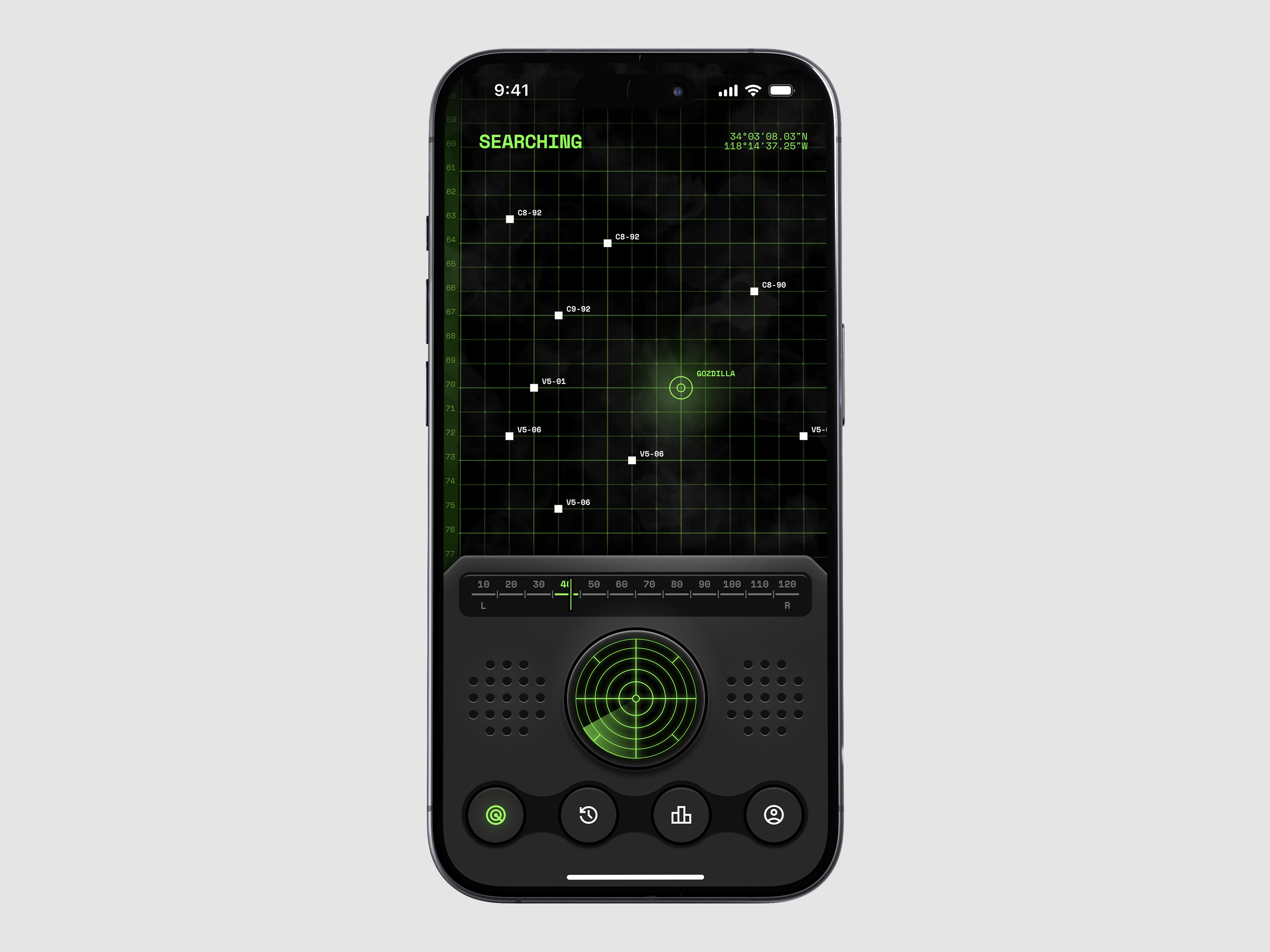 Godzilla Finder – Radar App by Matteo Della Chiesa on Dribbble