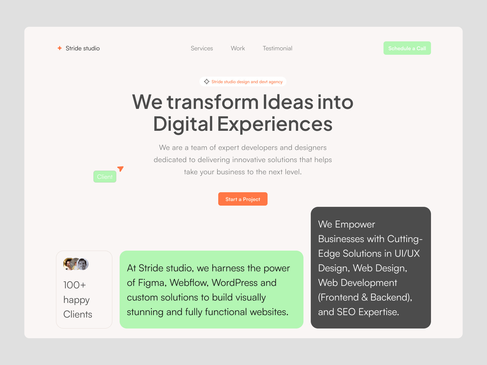 Design agency website exploration by Omolade Lekan | UI/UX designer on ...