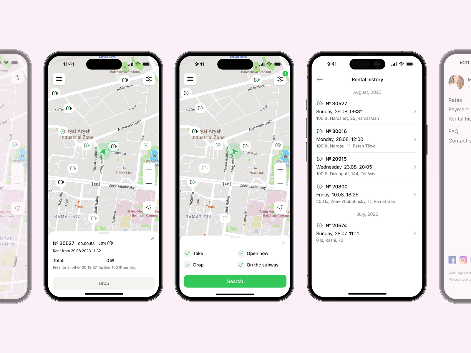 Power bank rental app by Marina Levitina on Dribbble