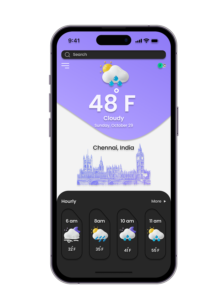 Weather App Ui Design by yugavaanraj on Dribbble