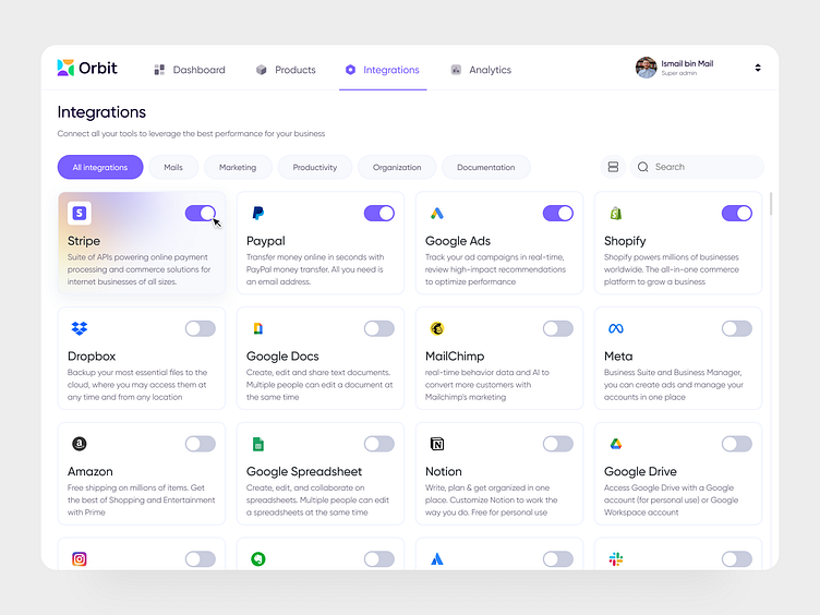 Orbit - Integration Page by Nija Works on Dribbble Orbit - Integration Page by Nija Works on Dribbble