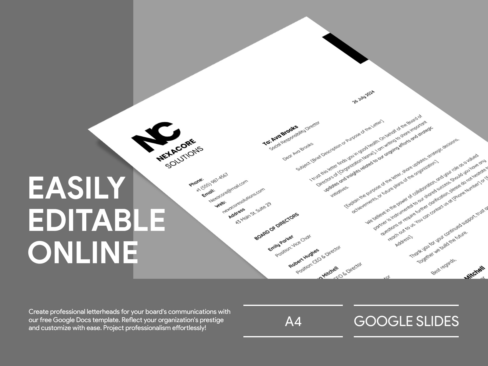 Board of Directors Letterhead Free Google Docs Template by Gdoc on Dribbble