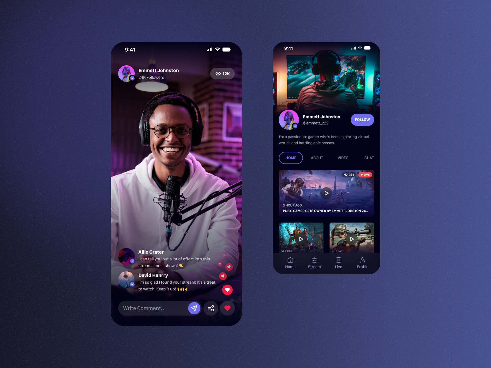 Game Streaming App by Yudiz Solutions Ltd on Dribbble