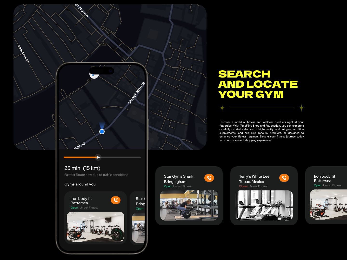 Locate your Gym - Fitness App by Terry John Paul on Dribbble