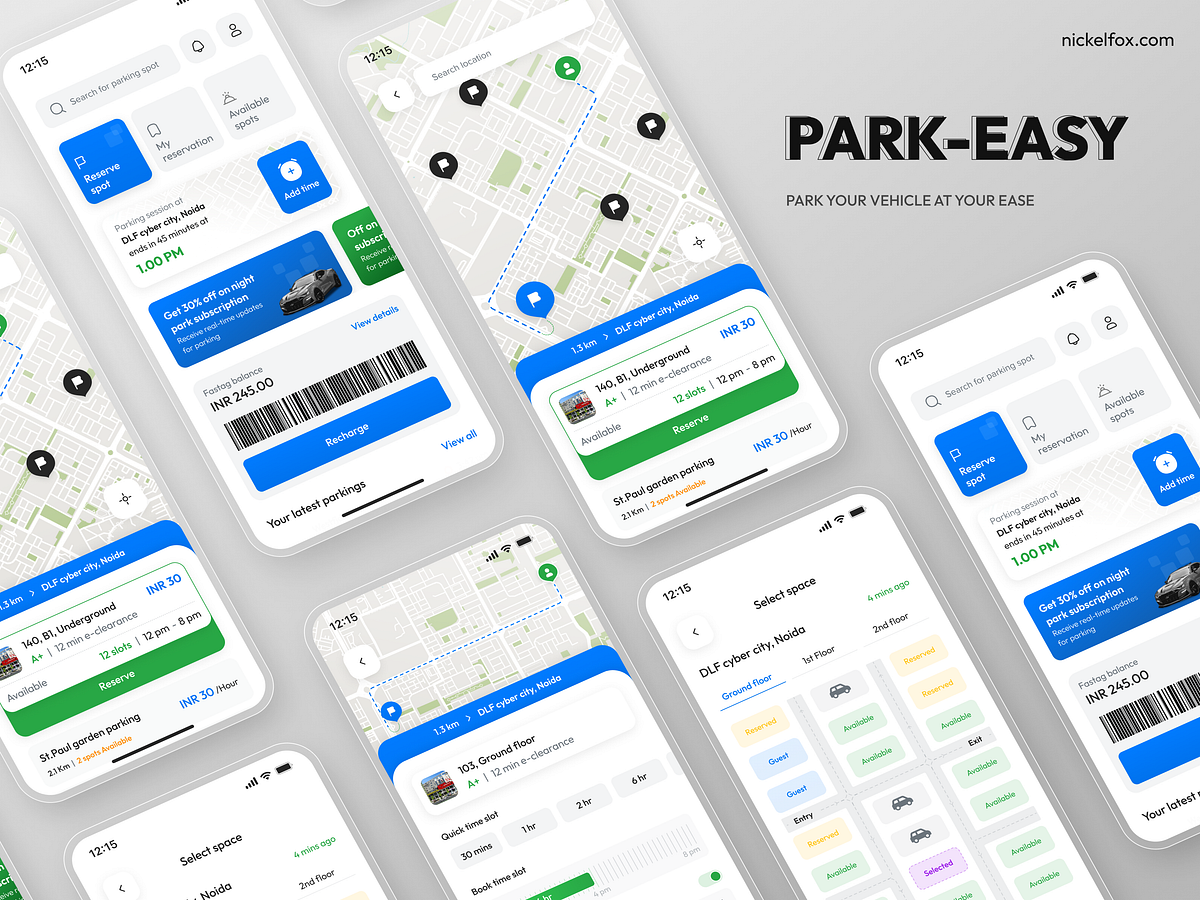 Parkeasy Parking App by Abhishek Ghorpade for Nickelfox - UI/UX Design on Dribbble