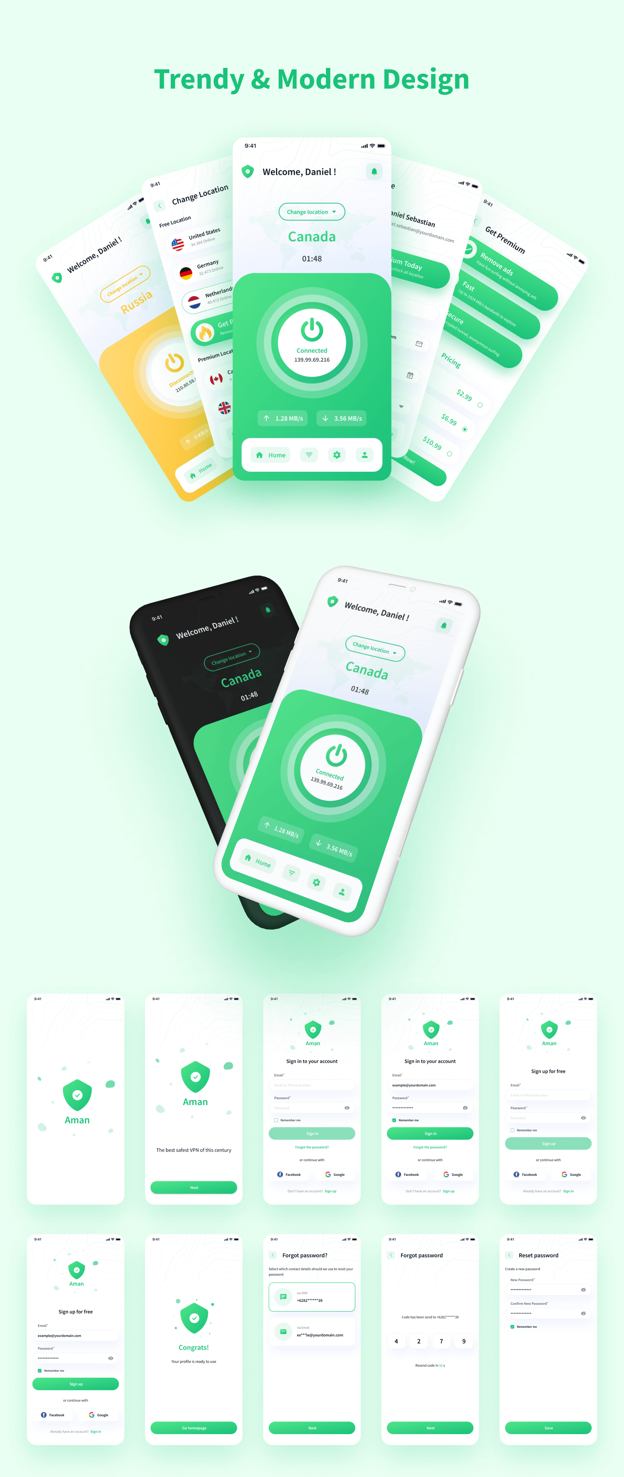 Aman - VPN App UI Kit by Sobakhul Munir Siroj on Dribbble