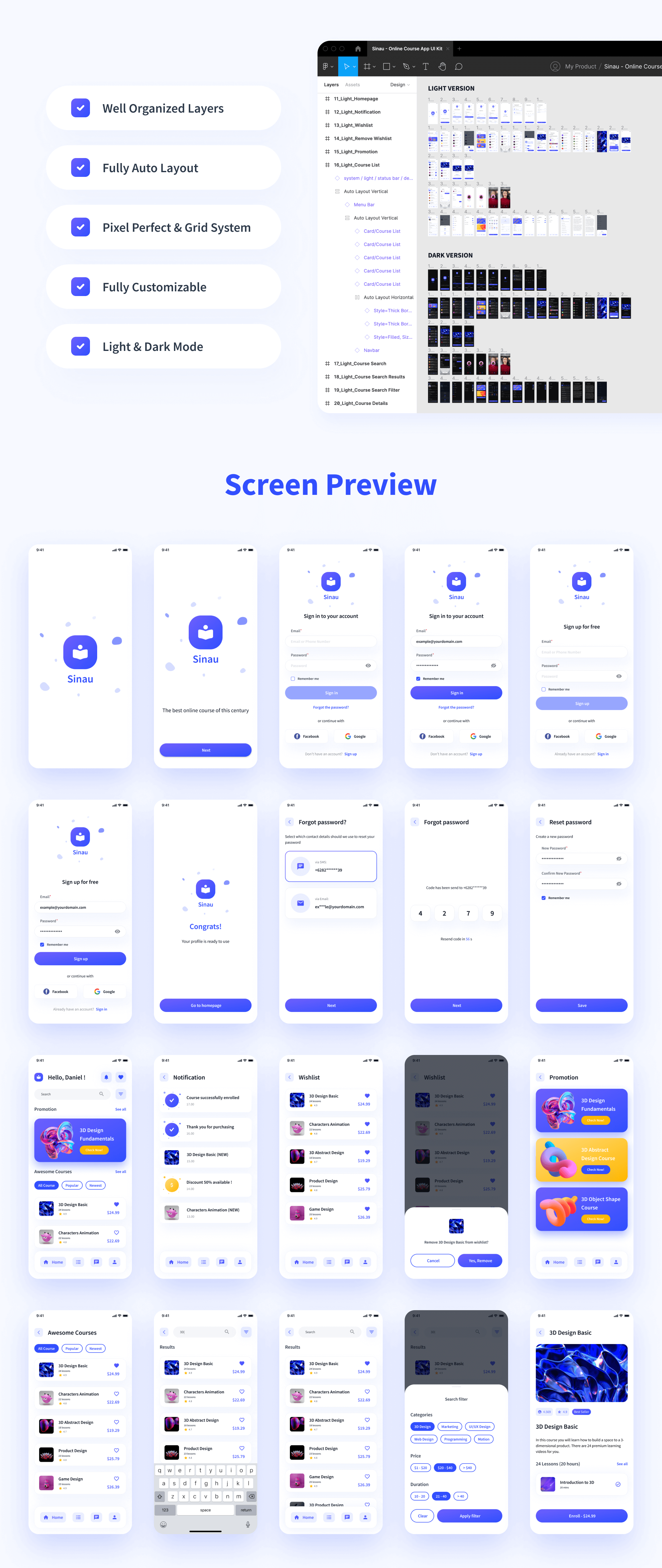 Sinau - E-Learning & Online Course App UI Kit by Sobakhul Munir Siroj on Dribbble