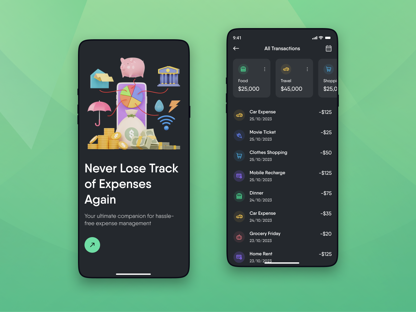 Expense Manager, List of Expenses, Money Manager by Octet Design Studio ...