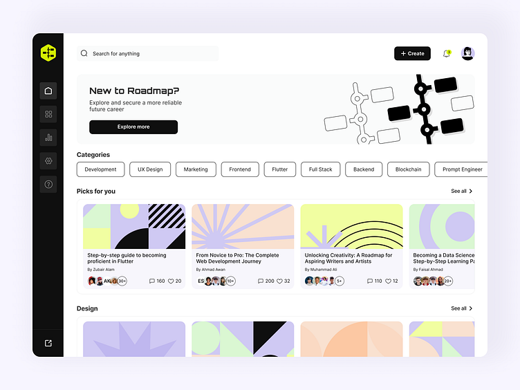 Roadmap - Learning platform by Asia Khanum ★ on Dribbble