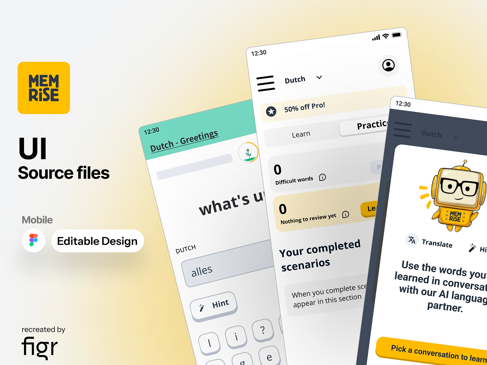 Memrise Mobile UI (Redesigned) by Figr Design on Dribbble