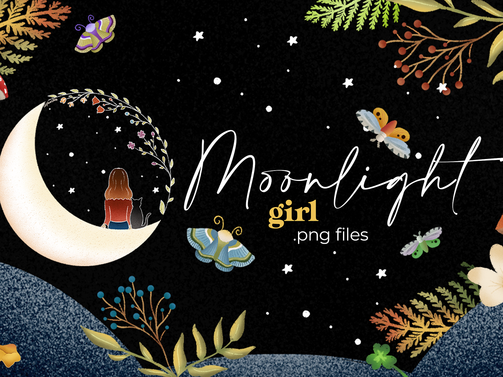 Moonlight girl by Agustina Daniela Flores on Dribbble