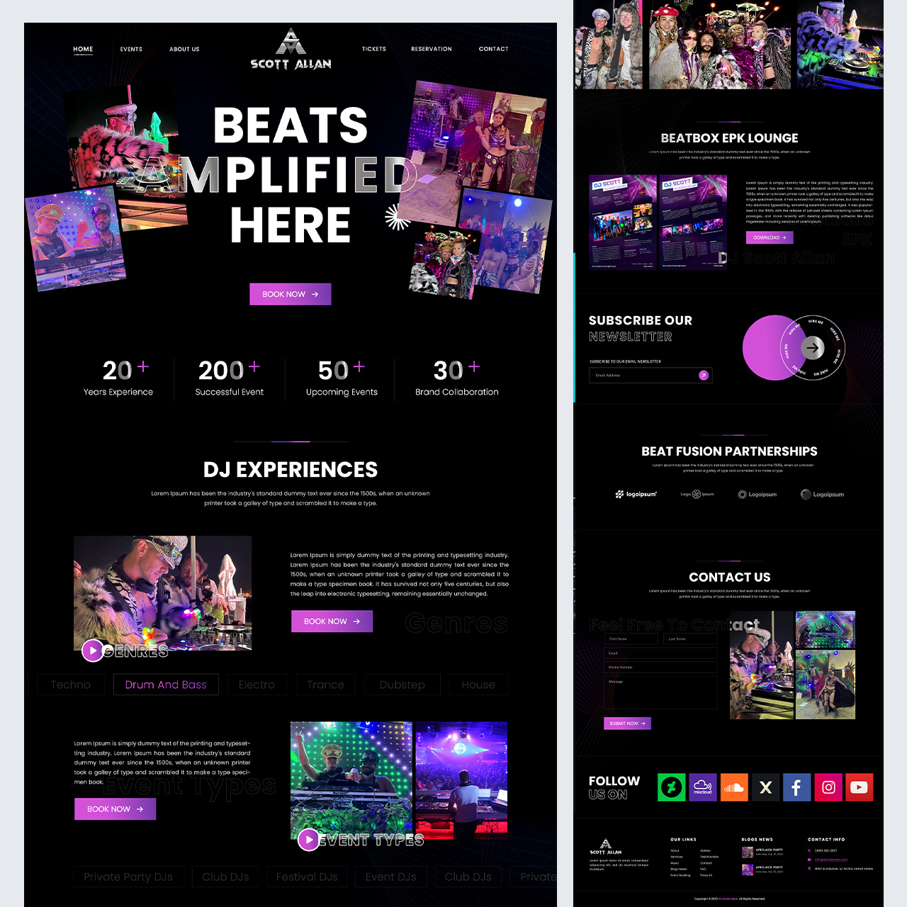 DJ Home Page Mockup Design Sample by Rajender Singh on Dribbble