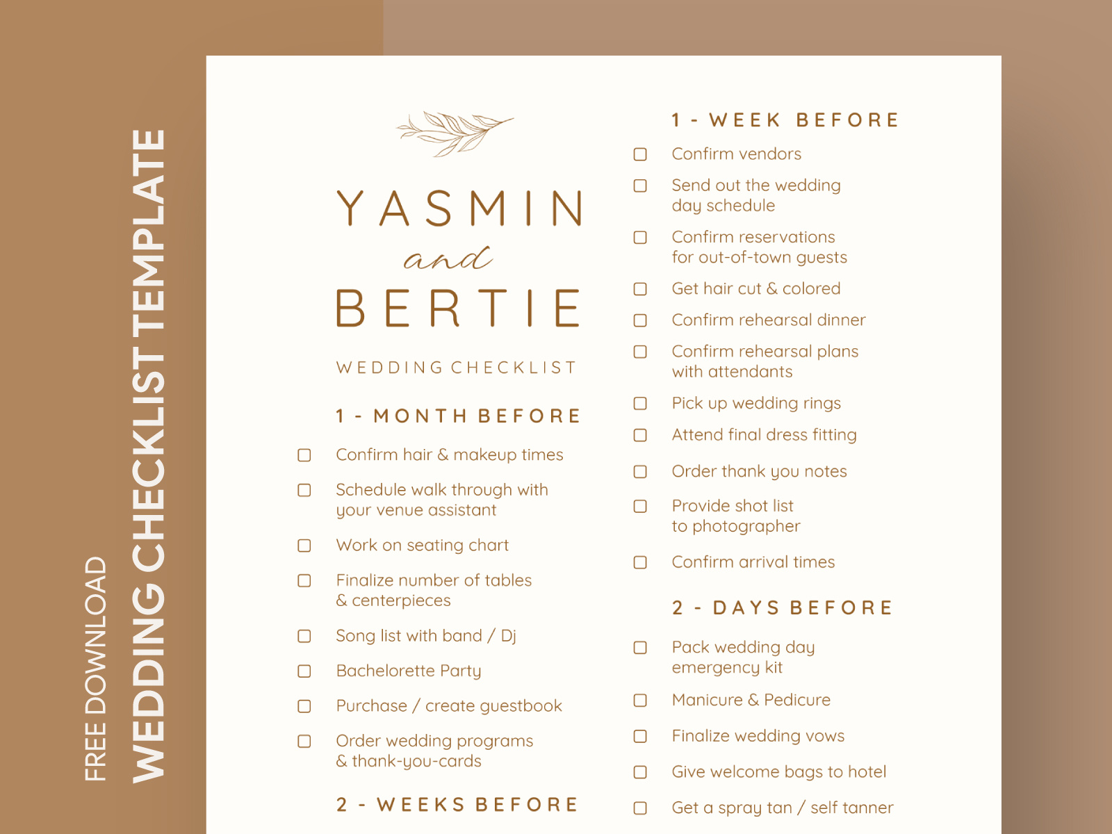 Minimalist Wedding Checklist Free Google Docs Template by Gdoc on Dribbble