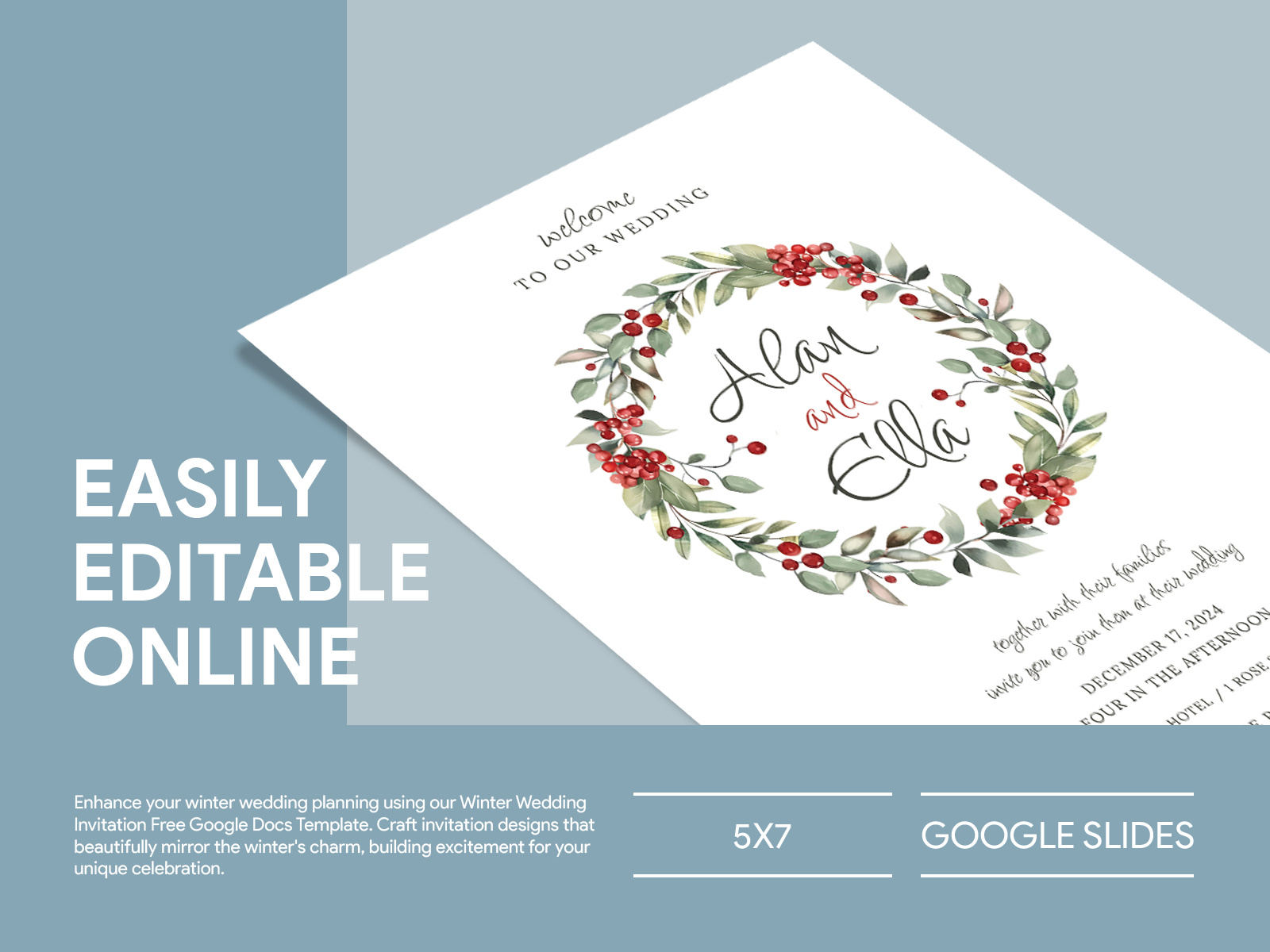 Winter Wedding Invitation Free Google Docs Template by Gdoc on Dribbble