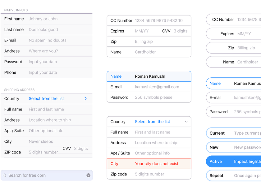 Input UI designs, themes, templates and downloadable graphic elements ...