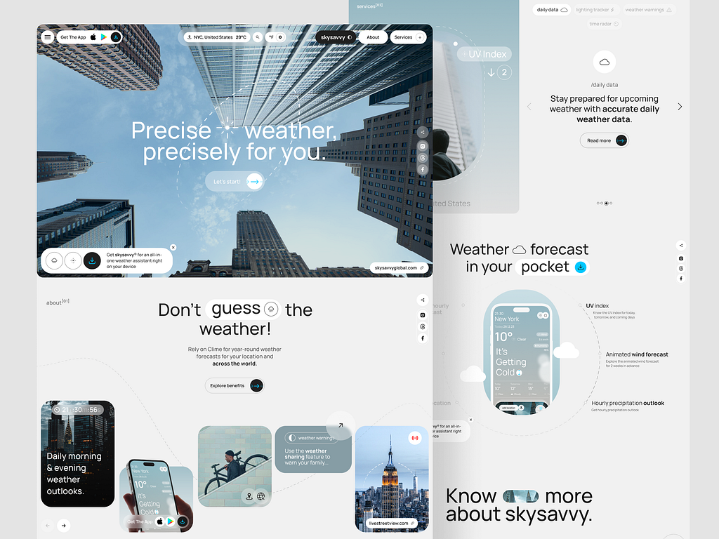 Weather Forecast Landing Page by Awsmd on Dribbble